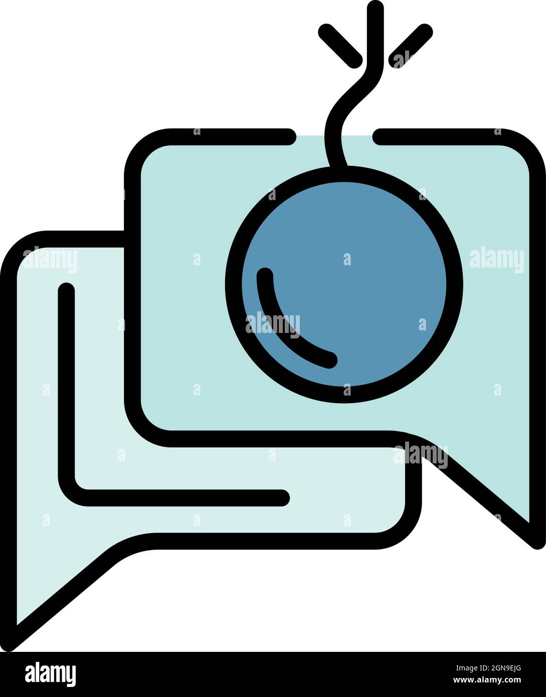 Computer bomb virus flat Cut Out Stock Images & Pictures - Alamy