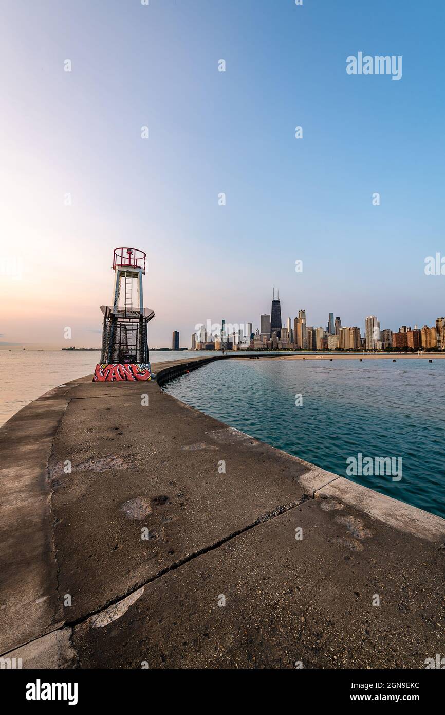 The Chicago Skyline from Fullerton & North Beach Stock Photo - Alamy