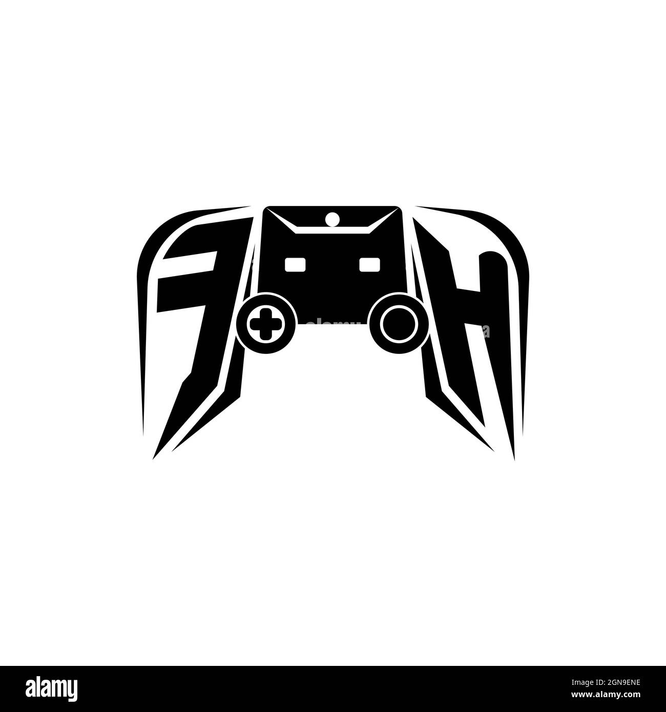 FH Initial ESport gaming logo. Game console shape style vector template ...
