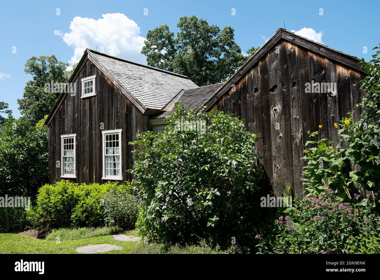 The back of the historic Old Manse house on a sunny day - Concord, MA ...