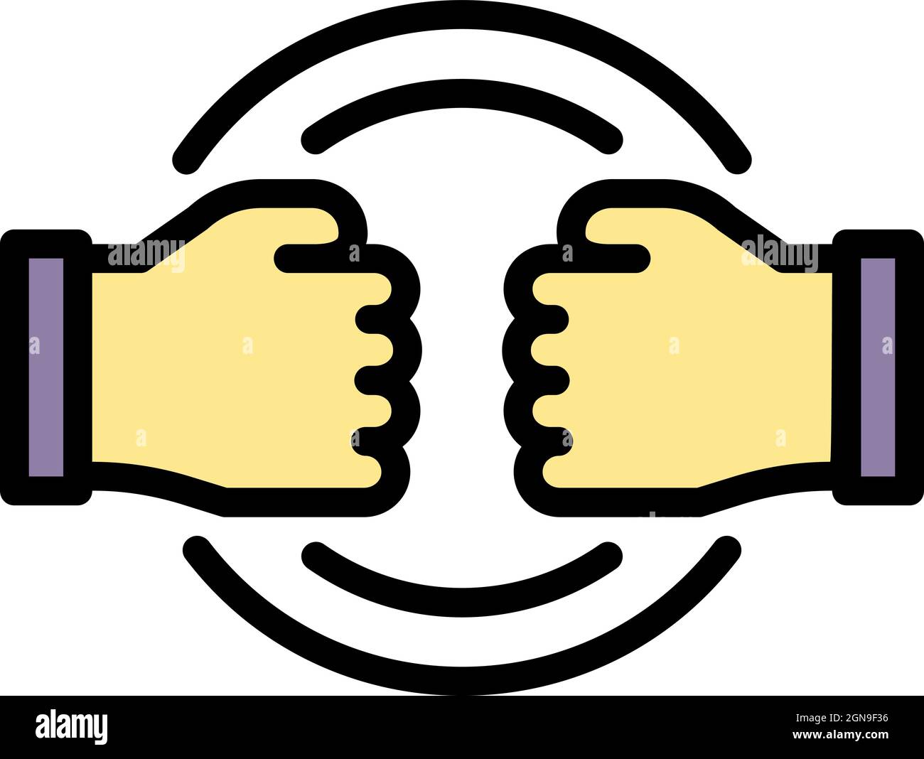 Stop fight violence icon. Outline stop fight violence vector icon color ...