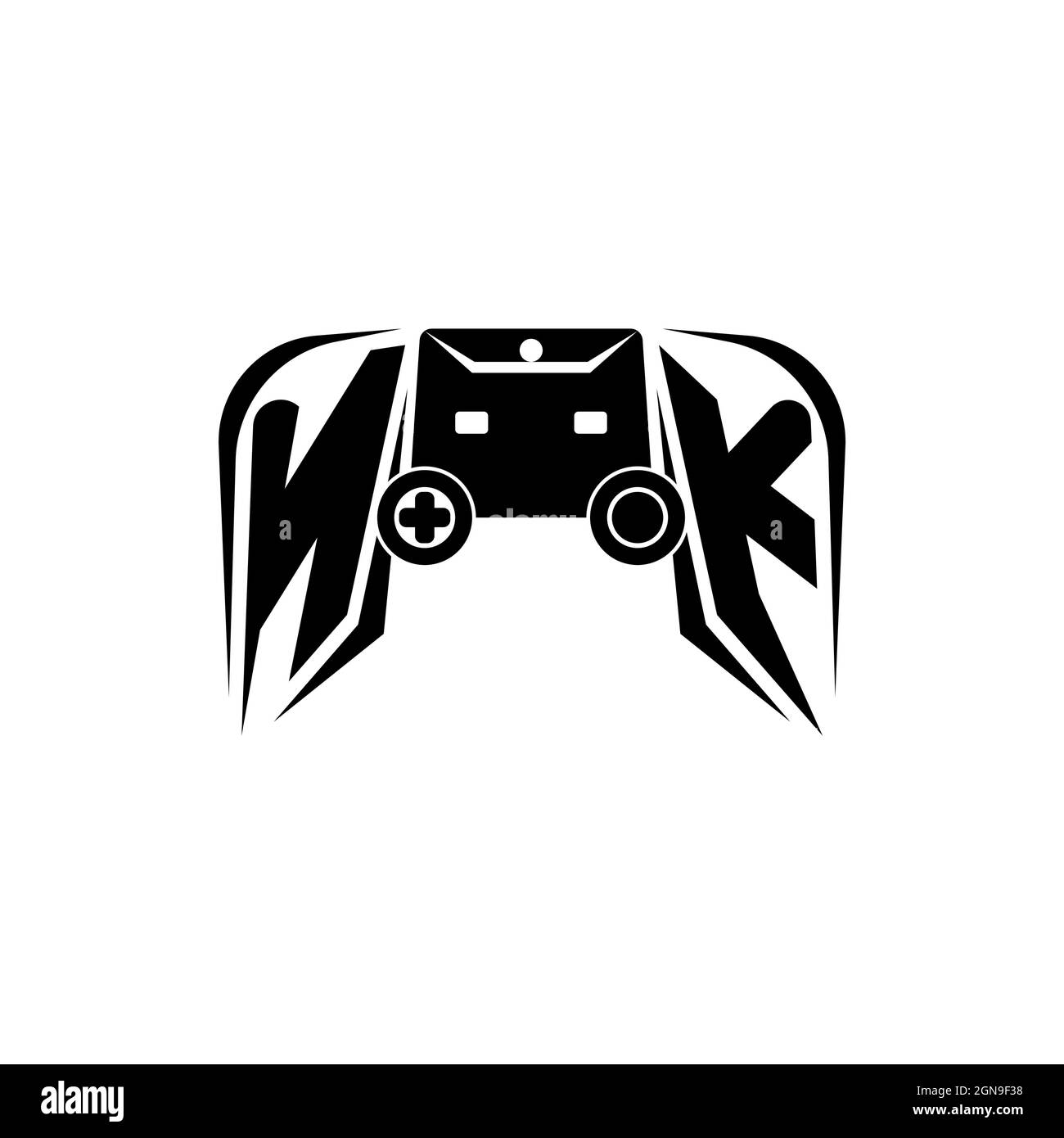 NK Initial ESport gaming logo. Game console shape style vector template ...