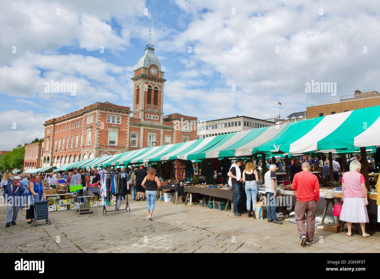 Chesterfield market in the town centre outside the Market hall ...