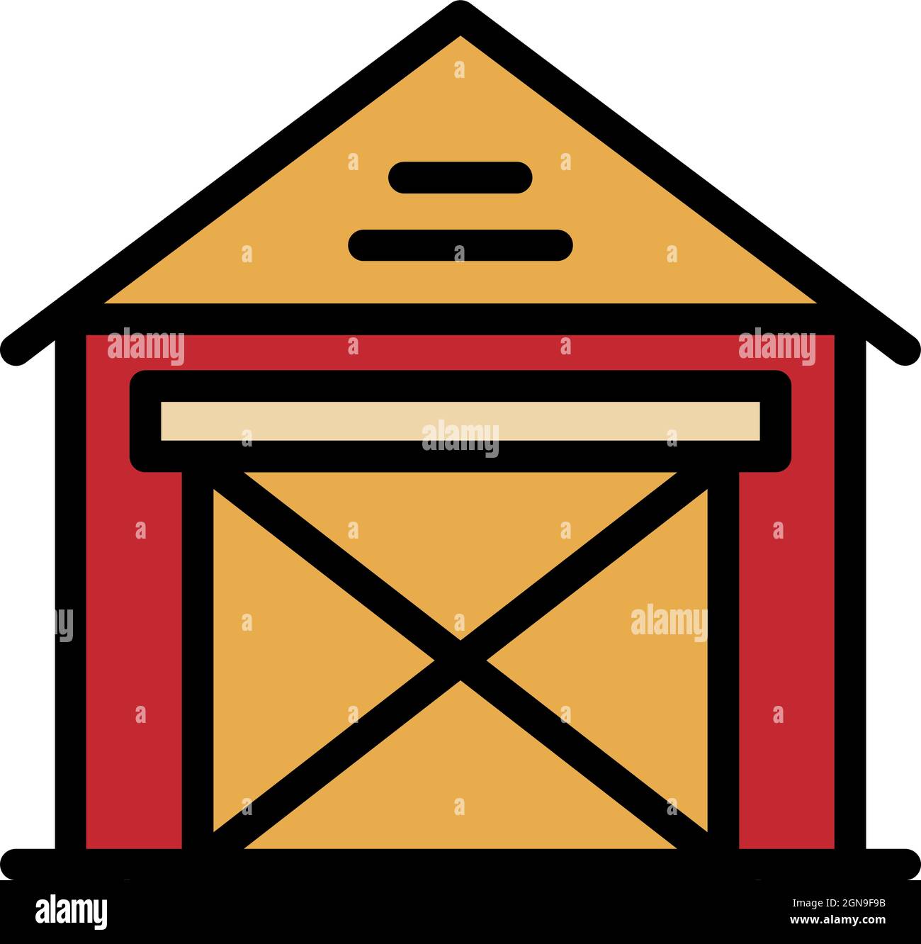 Car garage icon. Outline car garage vector icon color flat isolated ...