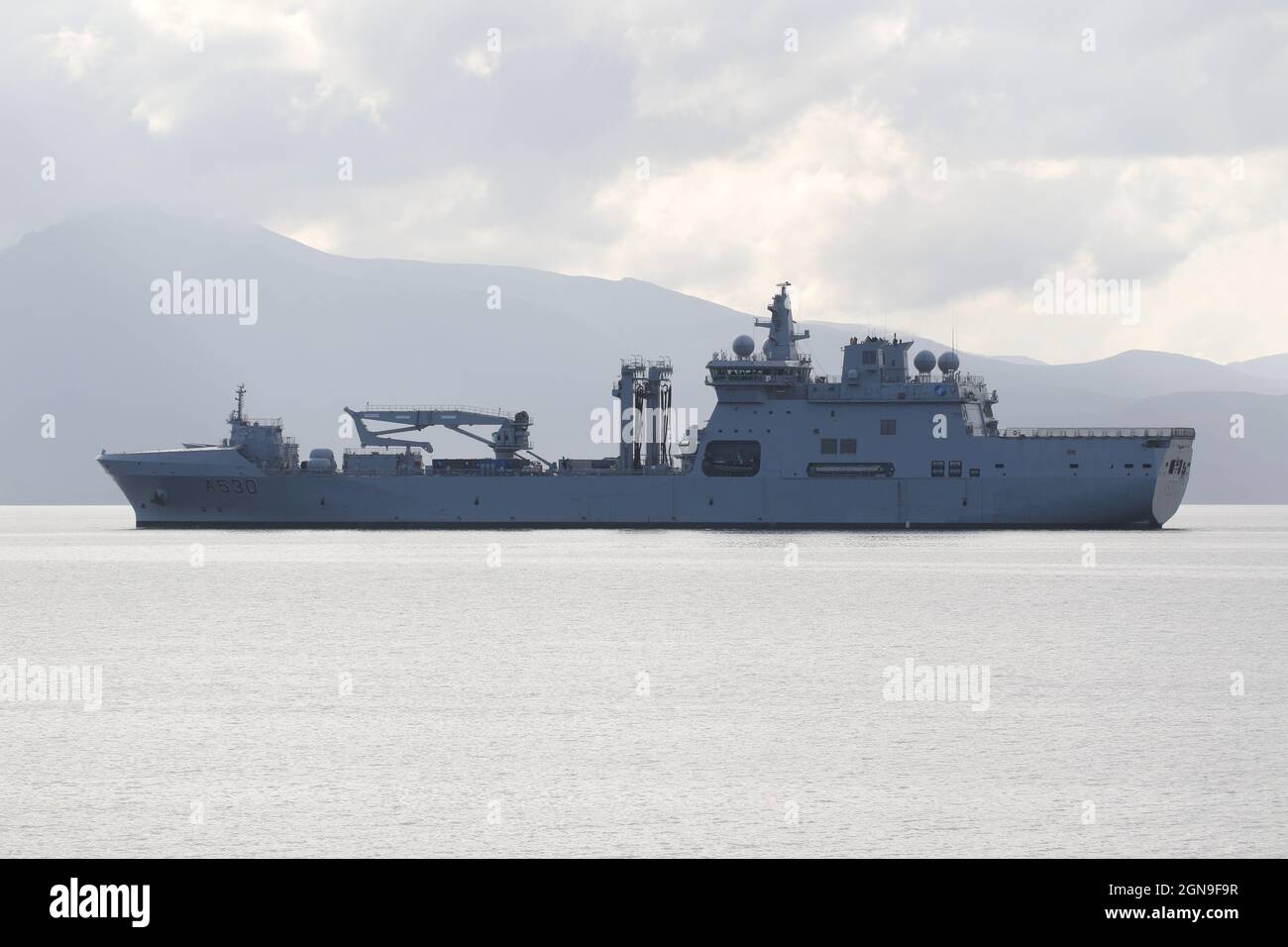KNM Maud (A536), a replenishment oiler operated by the Royal Norwegian ...