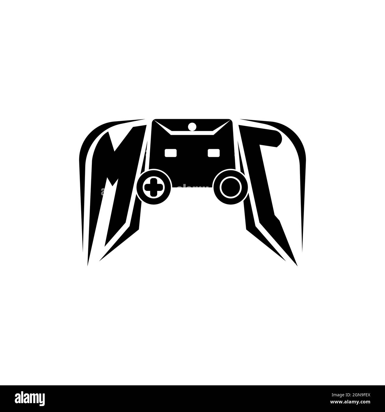 MC Initial ESport gaming logo. Game console shape style vector template ...