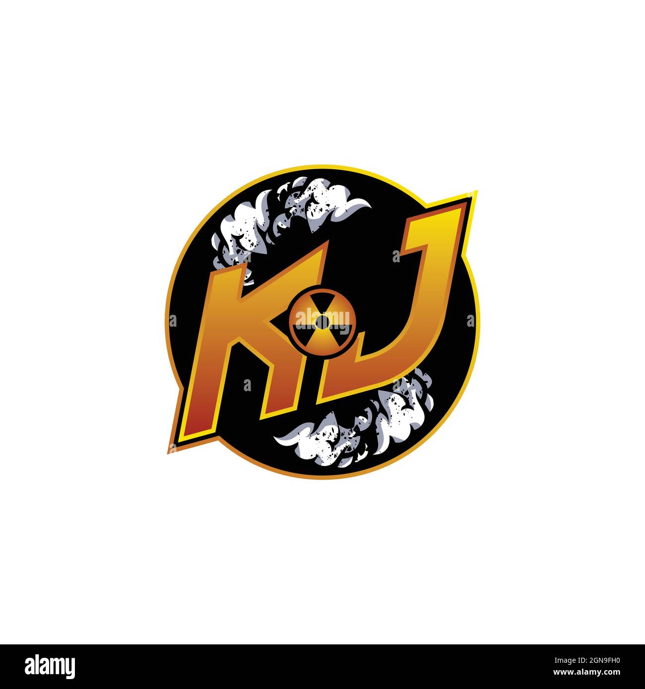 KJ Logo Monogram Gaming with Gas Shape designs template vector icon modern Stock Vector Image ...
