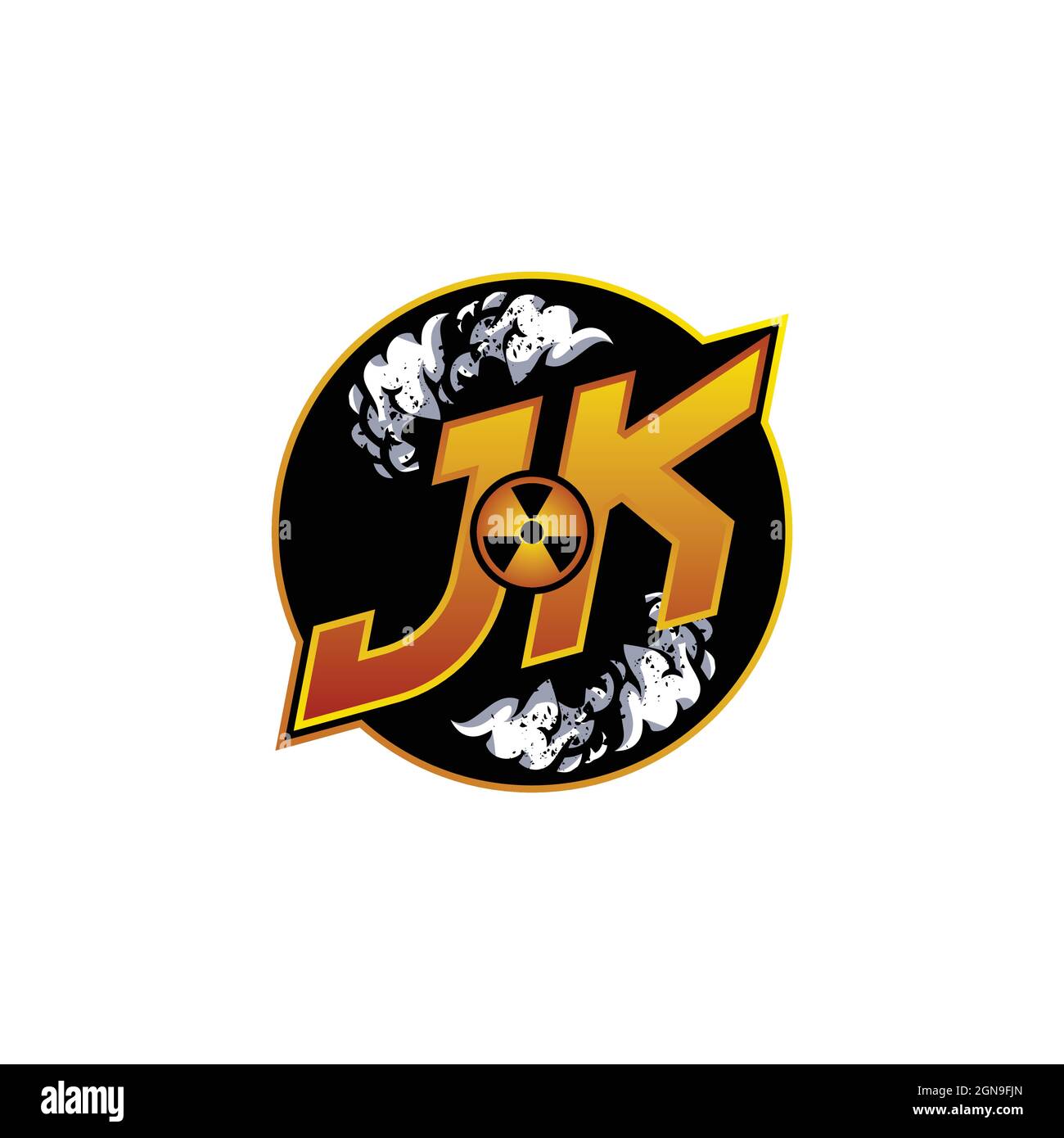 JK Logo Monogram Gaming with Gas Shape designs template vector icon ...