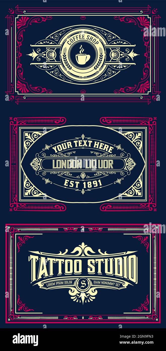 Set of 3 vintage labels for packing Stock Vector Image & Art - Alamy