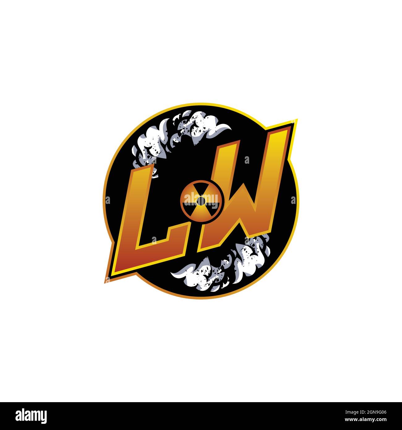 LW Logo Monogram Gaming with Gas Shape designs template vector icon ...