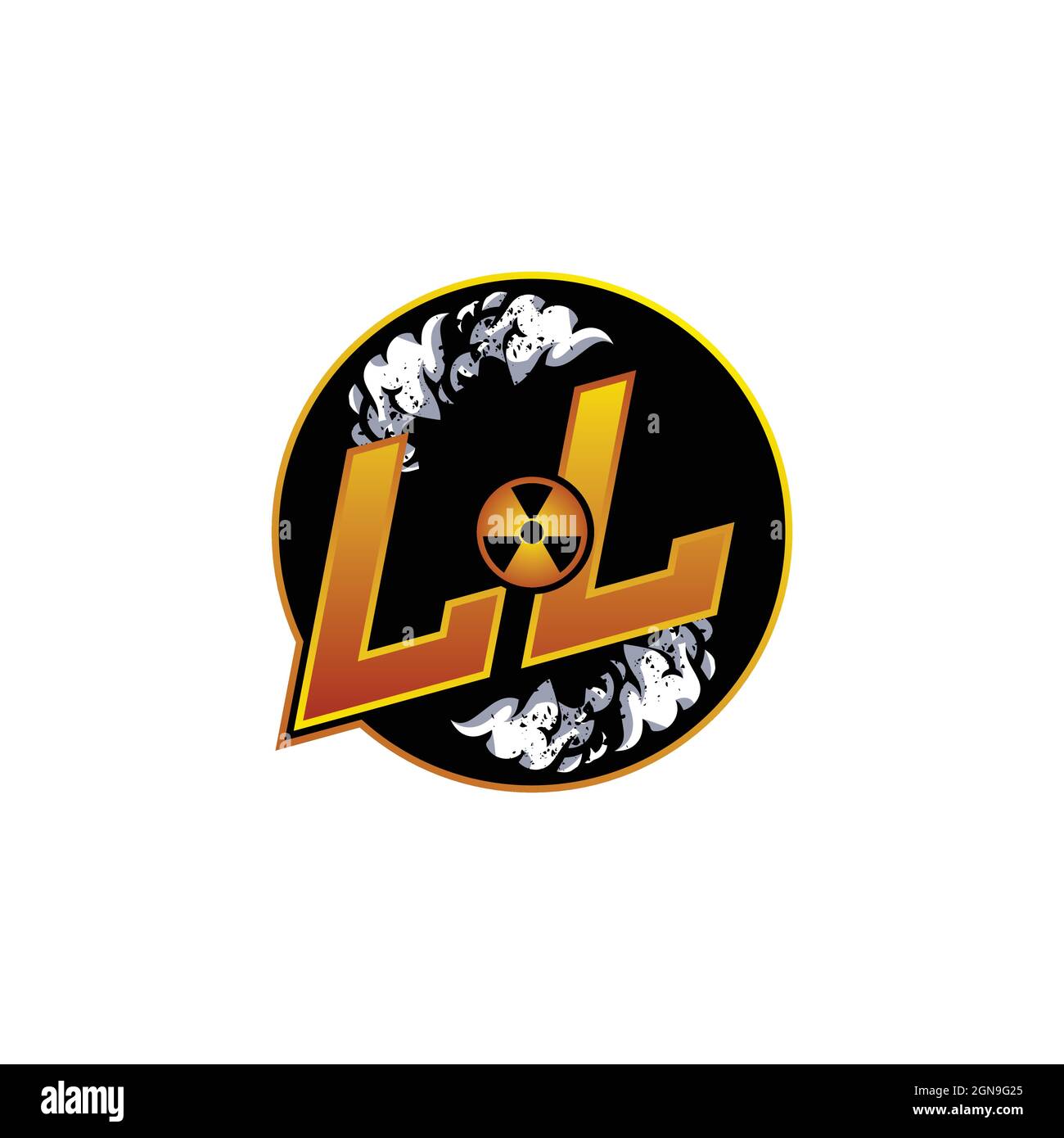 LL Logo Monogram Gaming with Gas Shape designs template vector icon ...
