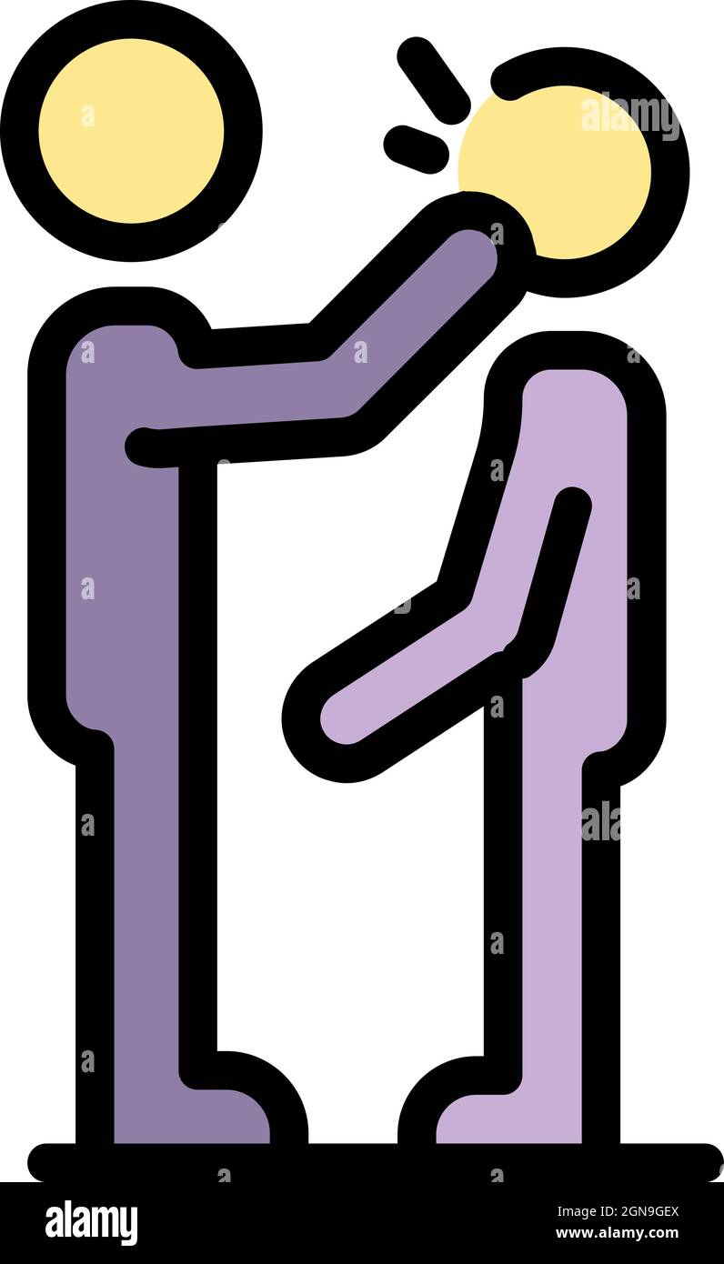 Stop human violence icon. Outline stop human violence vector icon color ...