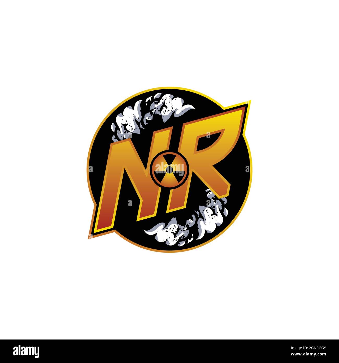 NR Logo Monogram Gaming with Gas Shape designs template vector icon ...