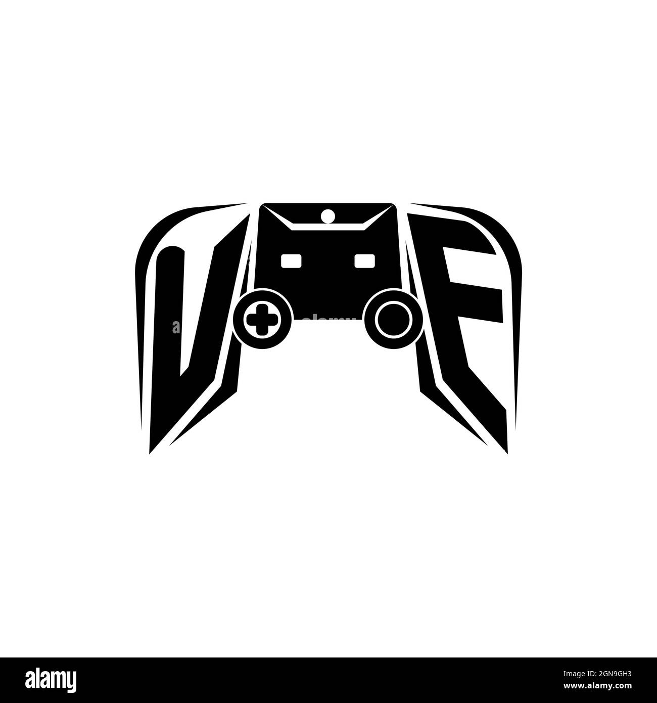 UE Initial ESport gaming logo. Game console shape style vector template ...