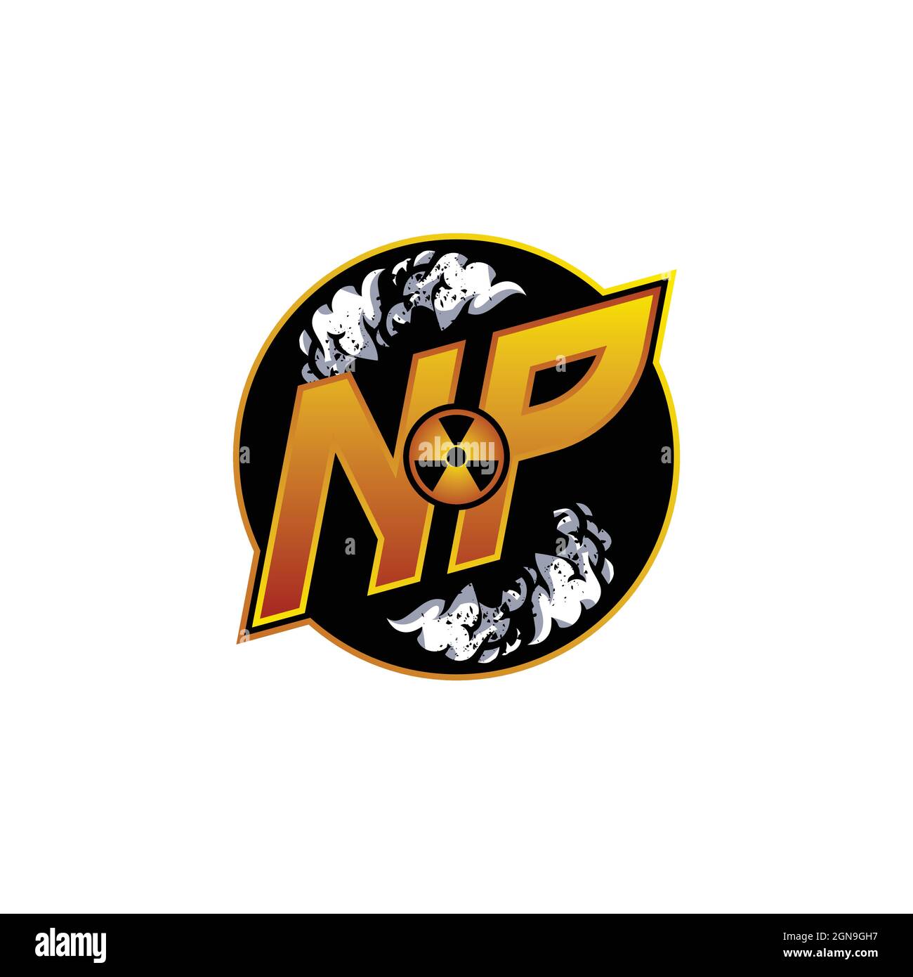 NP Logo Monogram Gaming with Gas Shape designs template vector icon ...