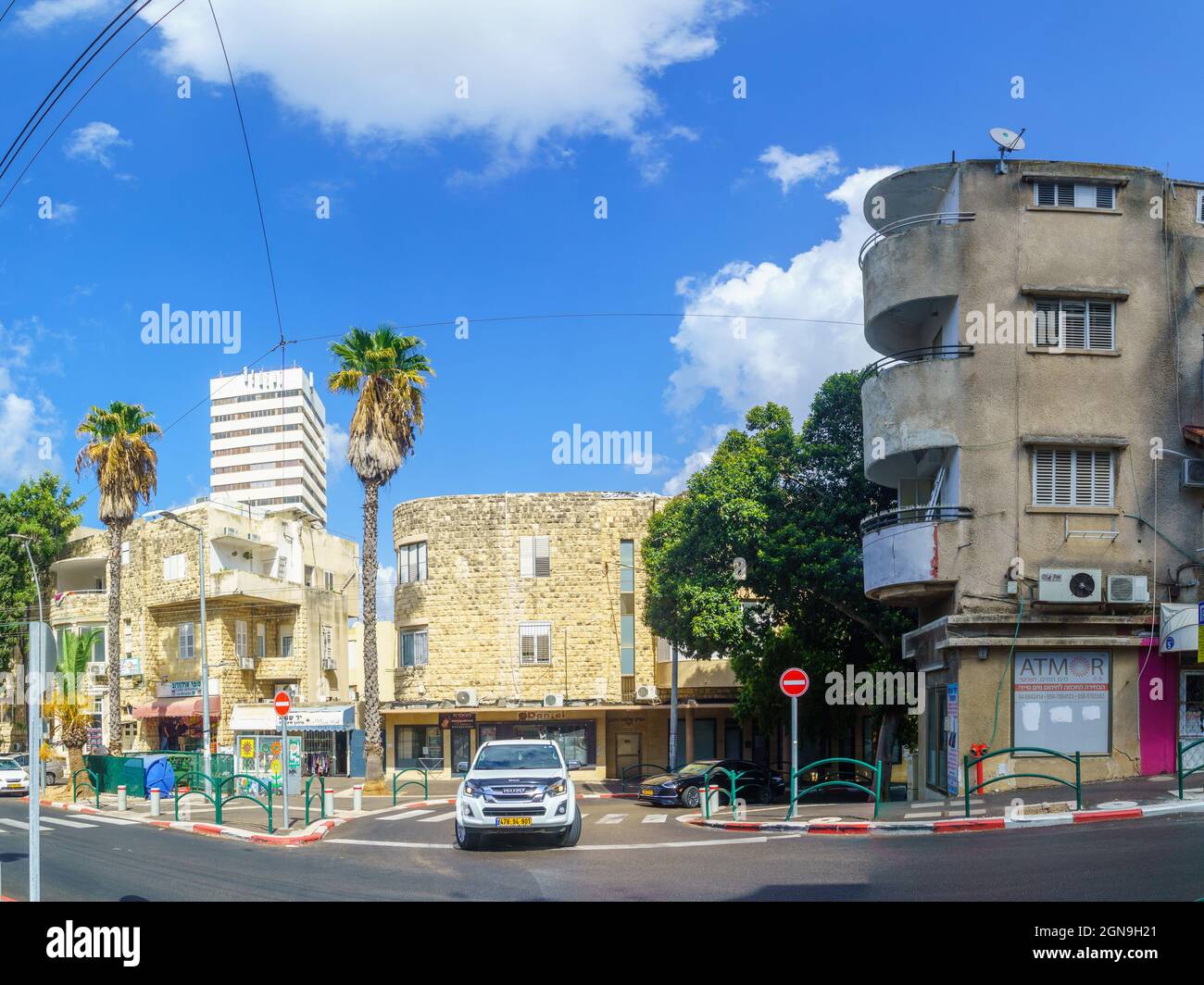 Haifa, Israel - September 23, 2021: Street scene in Hadar HaCarmel ...
