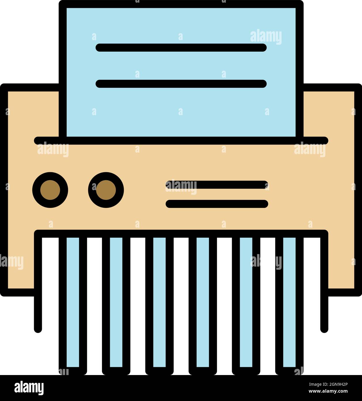 Office shredder icon. Outline office shredder vector icon color flat ...