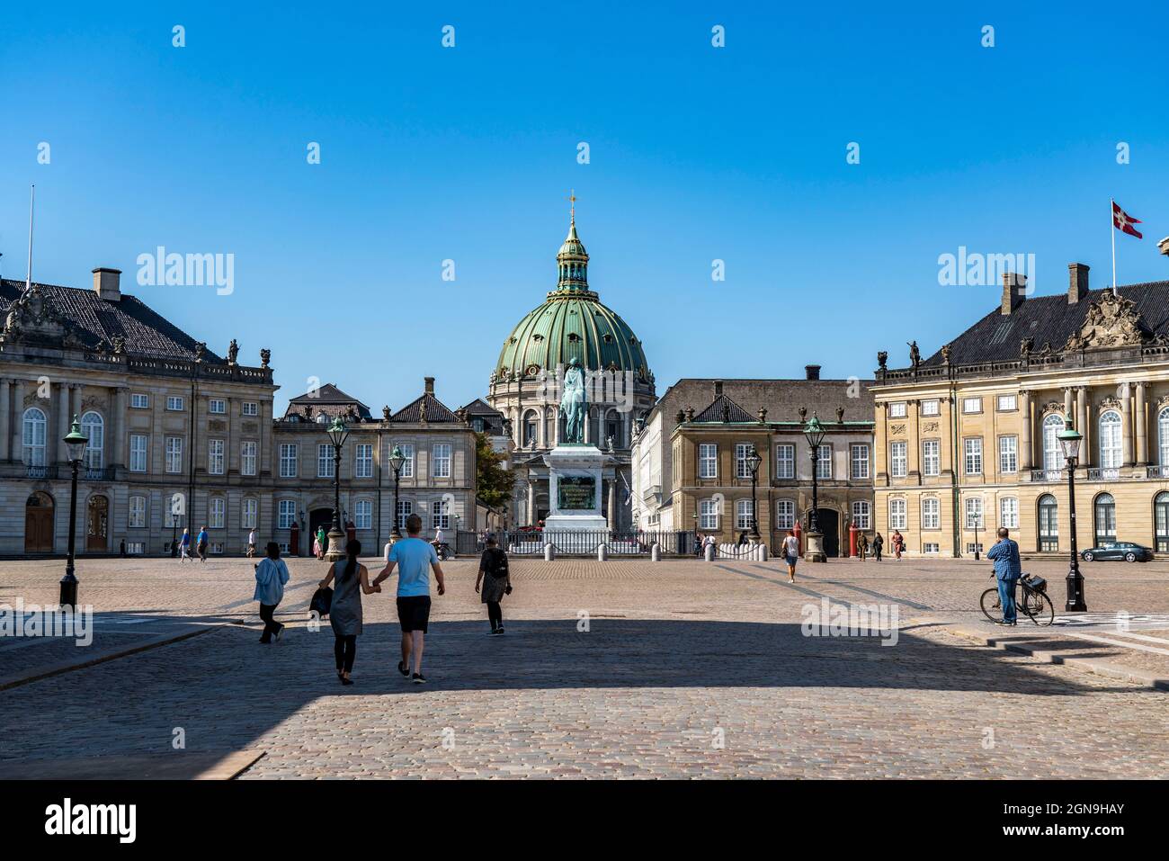 Amalienborg Palace, dome of the Protestant Frederiks Kirke, Copenhagen ...