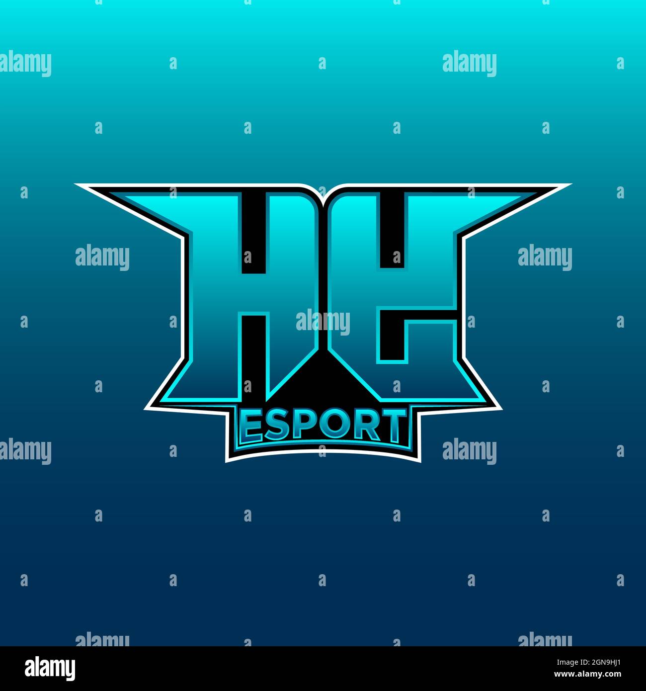 HV Logo Monogram Gaming with Gas Shape designs template vector icon ...