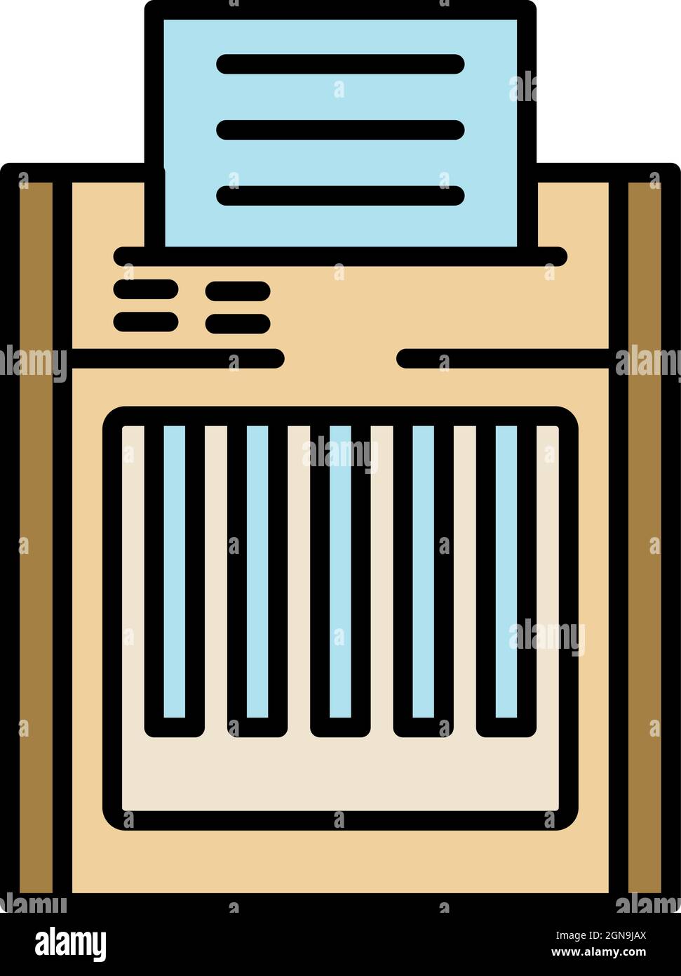 Paper shredder icon. Outline paper shredder vector icon color flat ...