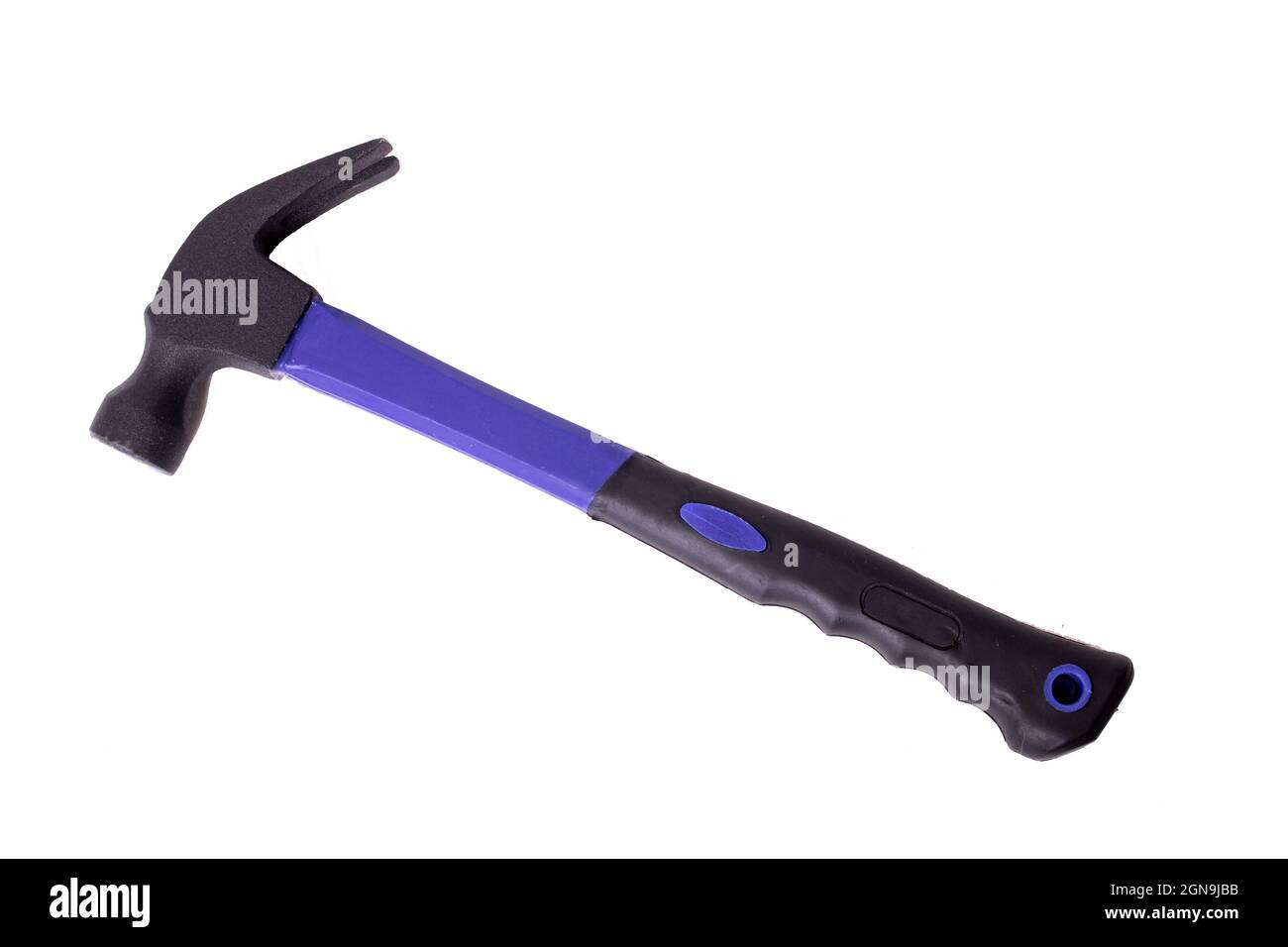 Blue hammer isolated on a white background close up Stock Photo - Alamy