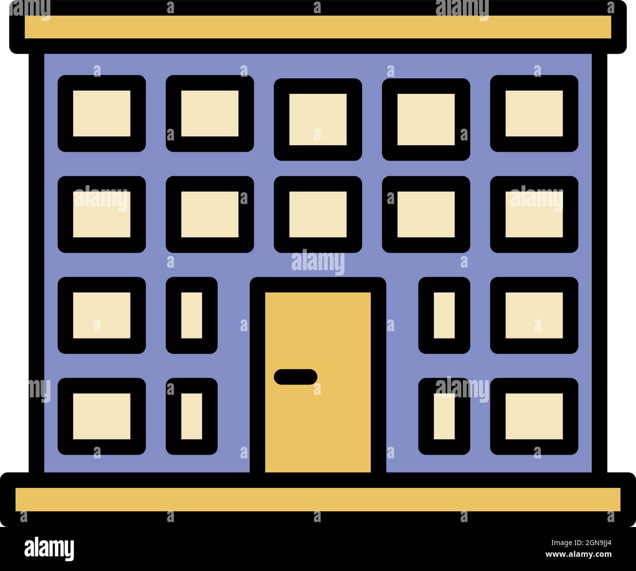 Hospital building icon. Outline hospital building vector icon color ...