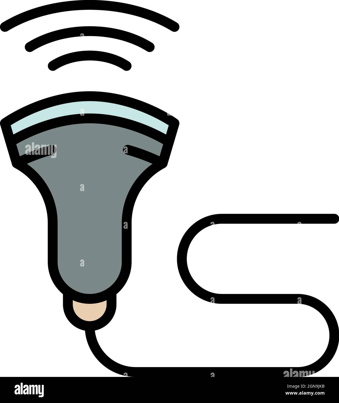 Ultrasound scanner icon. Outline ultrasound scanner vector icon color ...