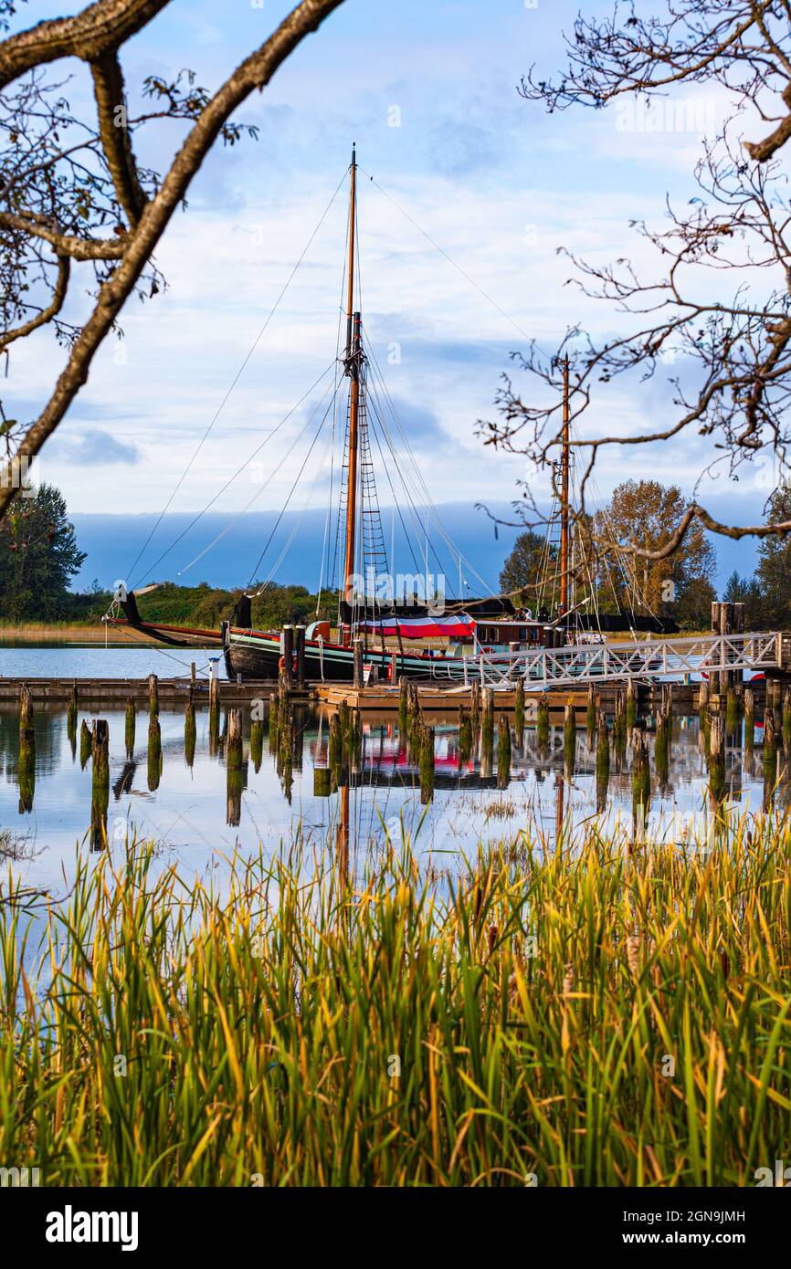 Sailing ketch Providence docked at the Britannia Ship Yard in Steveston ...