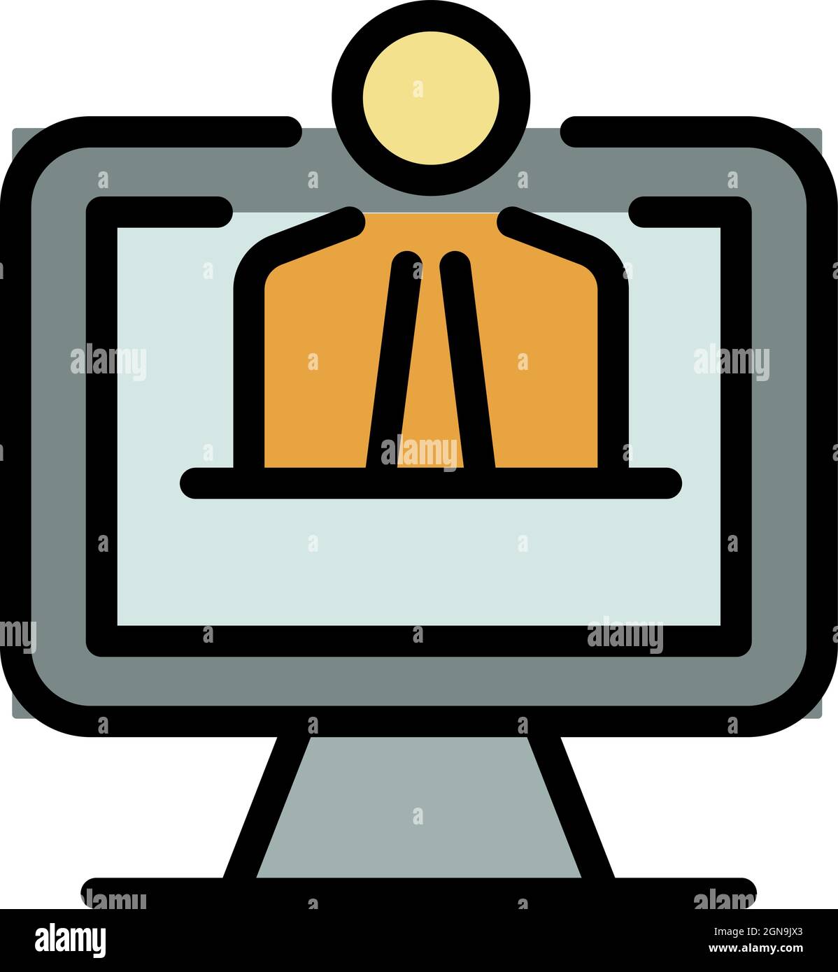 Web online live icon. Outline web online live vector icon color flat ...