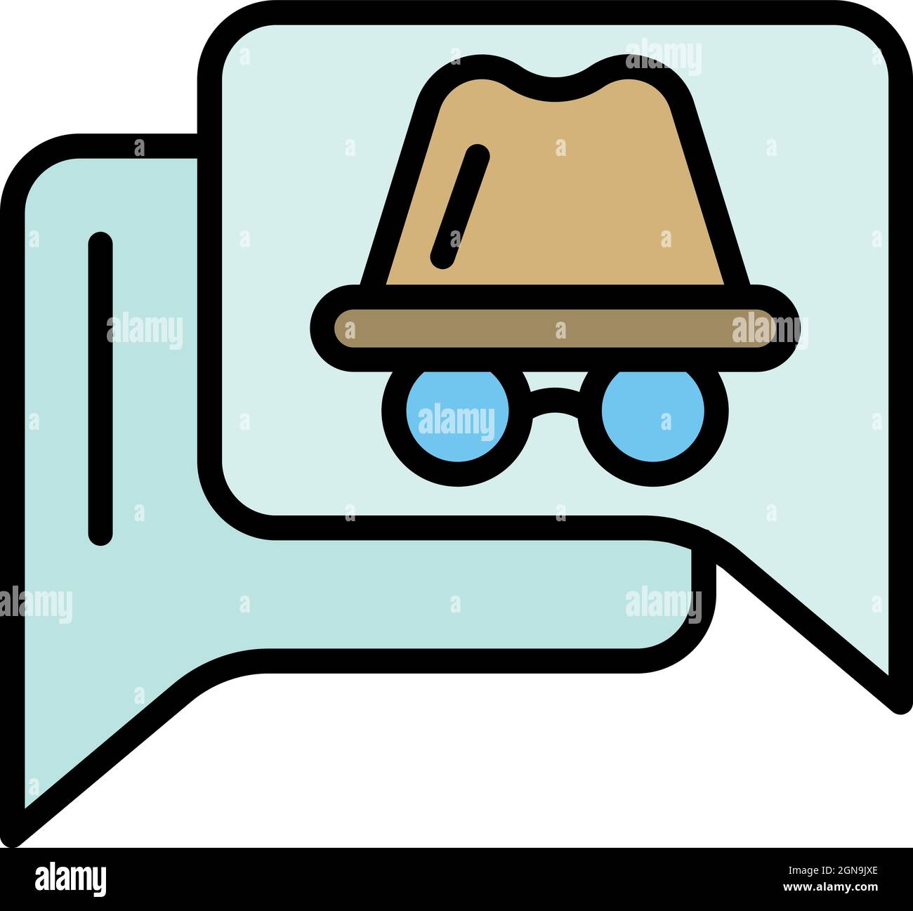 Hacker secret chat icon. Outline hacker secret chat vector icon color ...