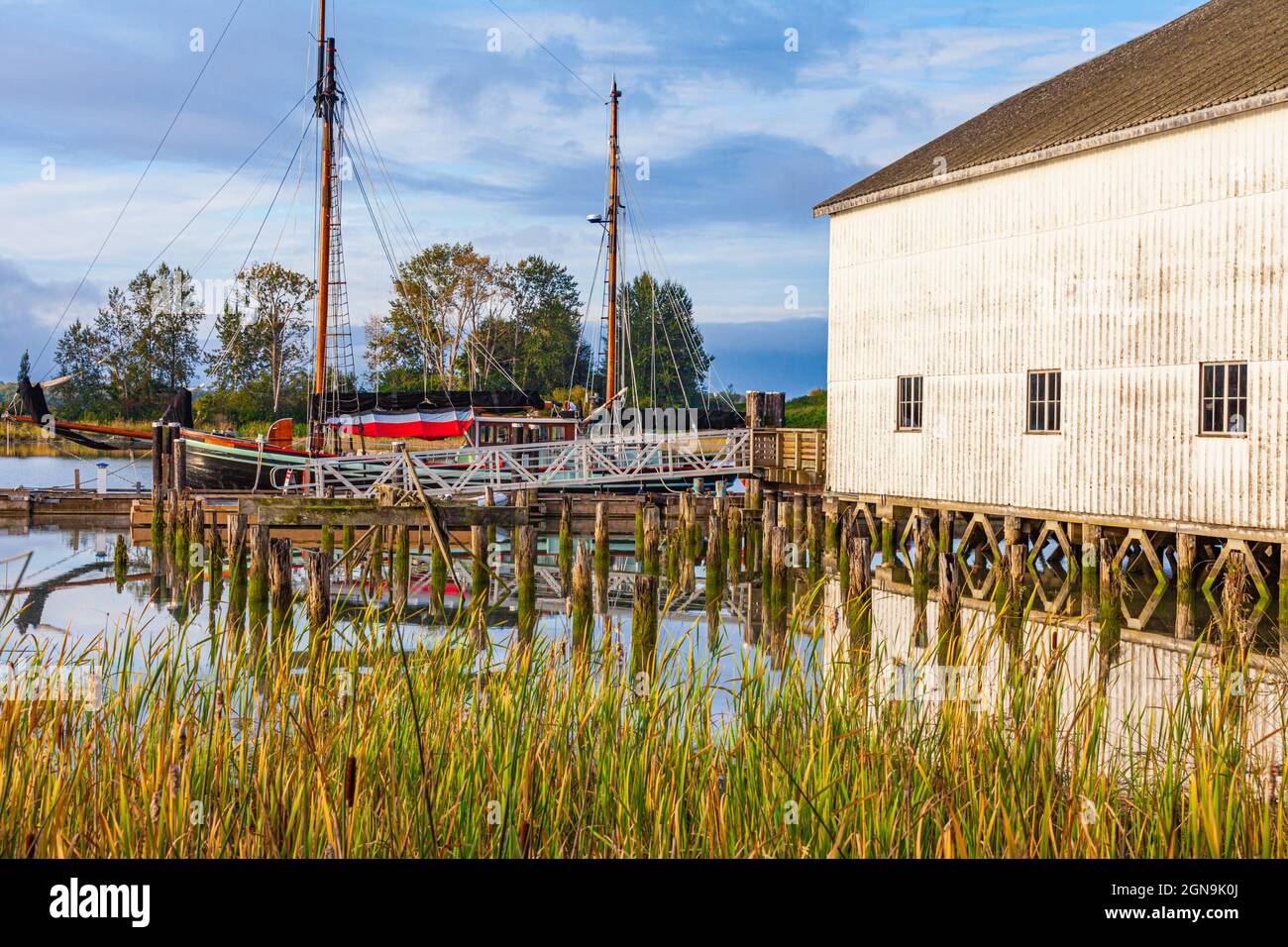 Sailing ketch Providence docked at the Britannia Ship Yard in Steveston ...