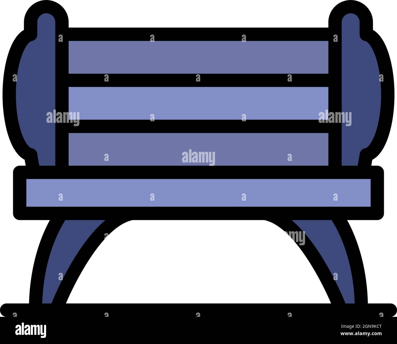 Garden bench icon. Outline garden bench vector icon color flat isolated ...