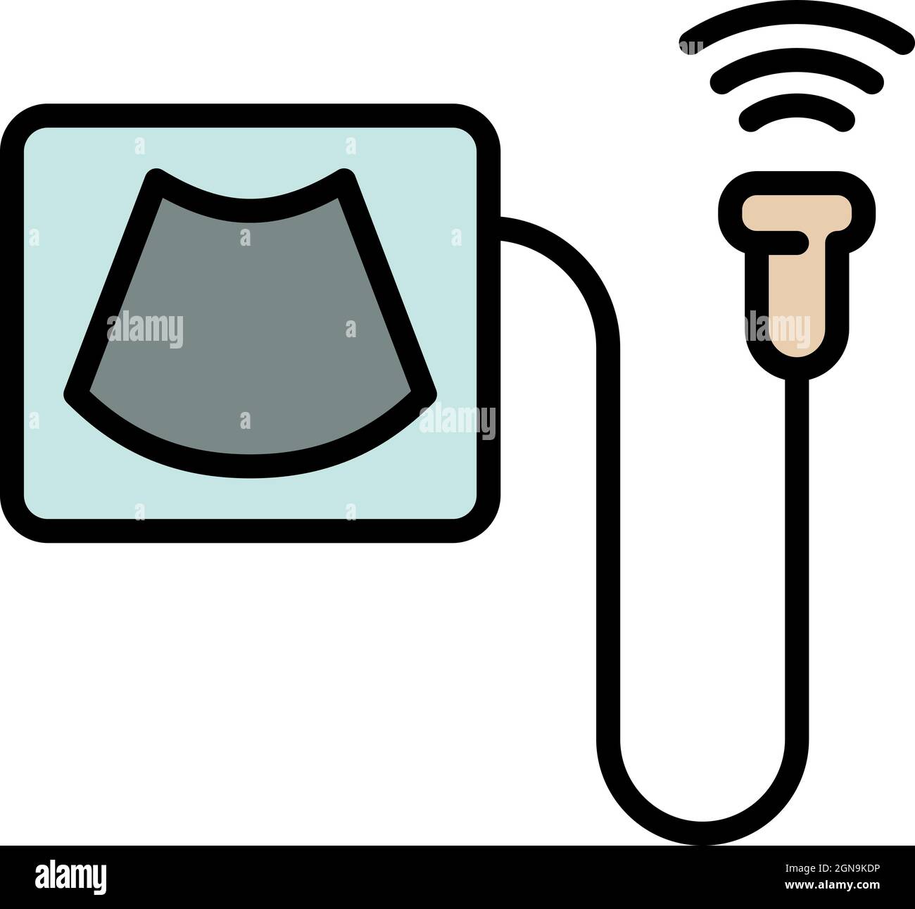 Ultrasound scanner screen icon. Outline ultrasound scanner screen ...