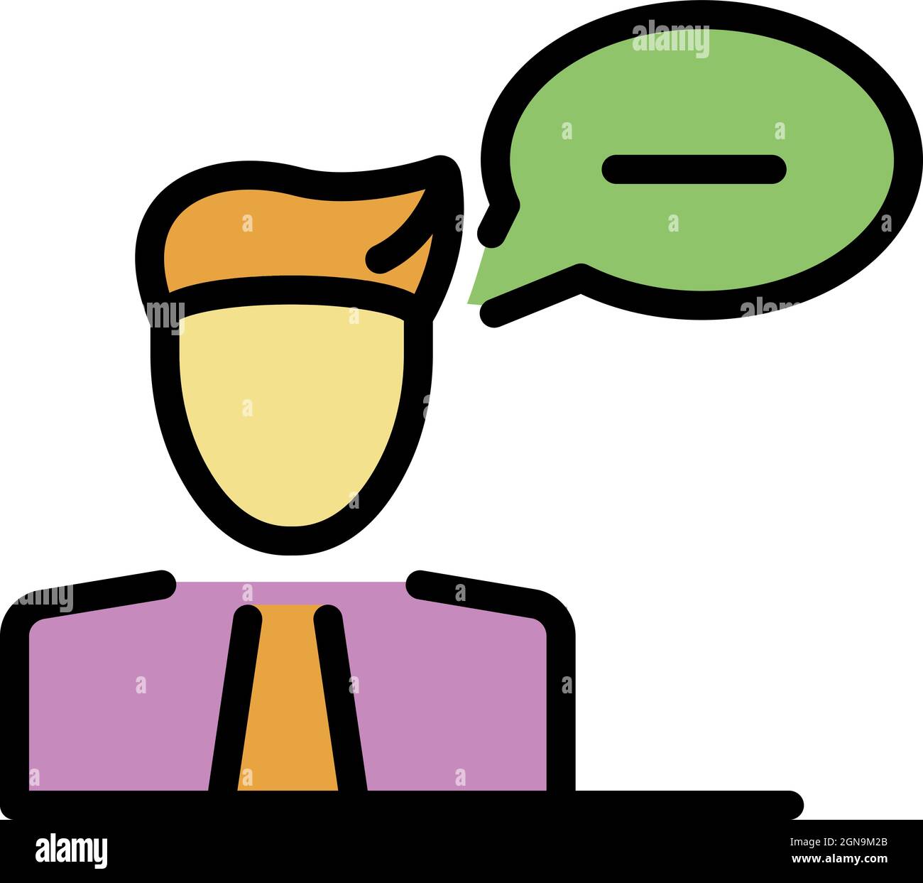 Answer chat icon. Outline answer chat vector icon color flat isolated ...
