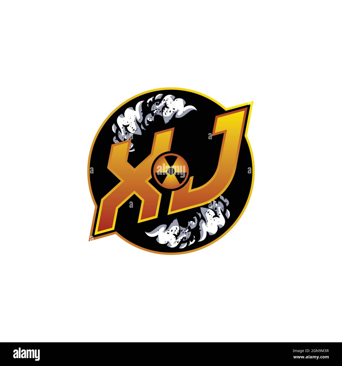 XJ Logo Monogram Gaming with Gas Shape designs template vector icon ...
