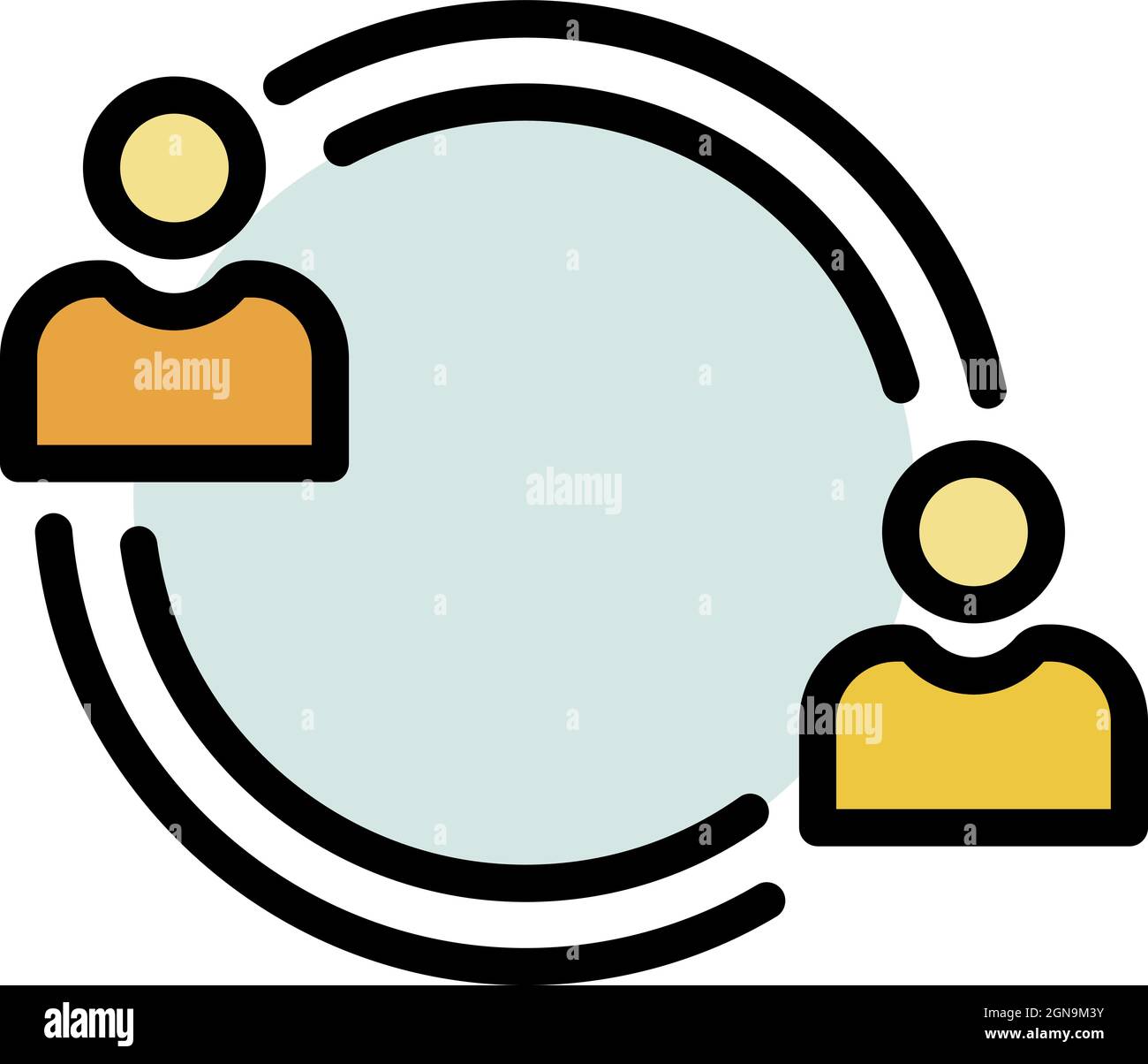 People talking icon. Outline people talking vector icon color flat ...