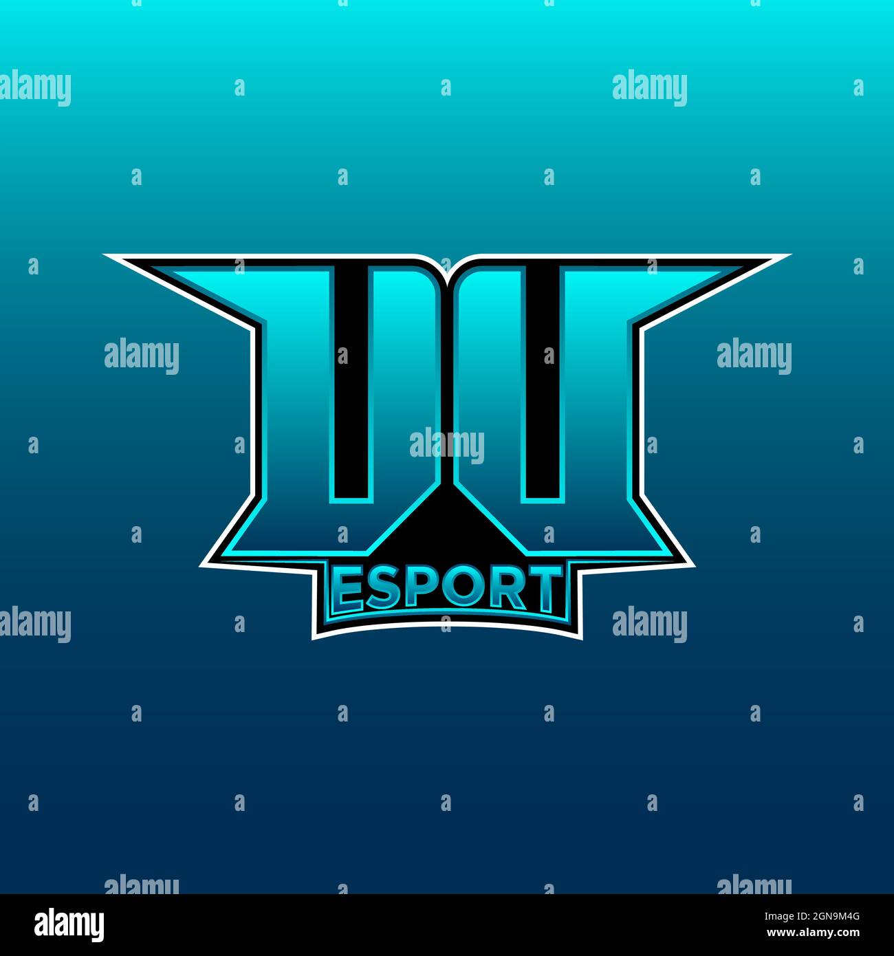 UU Logo ESport Gaming Initial with Blue Light Color design vector template Stock Vector Image ...