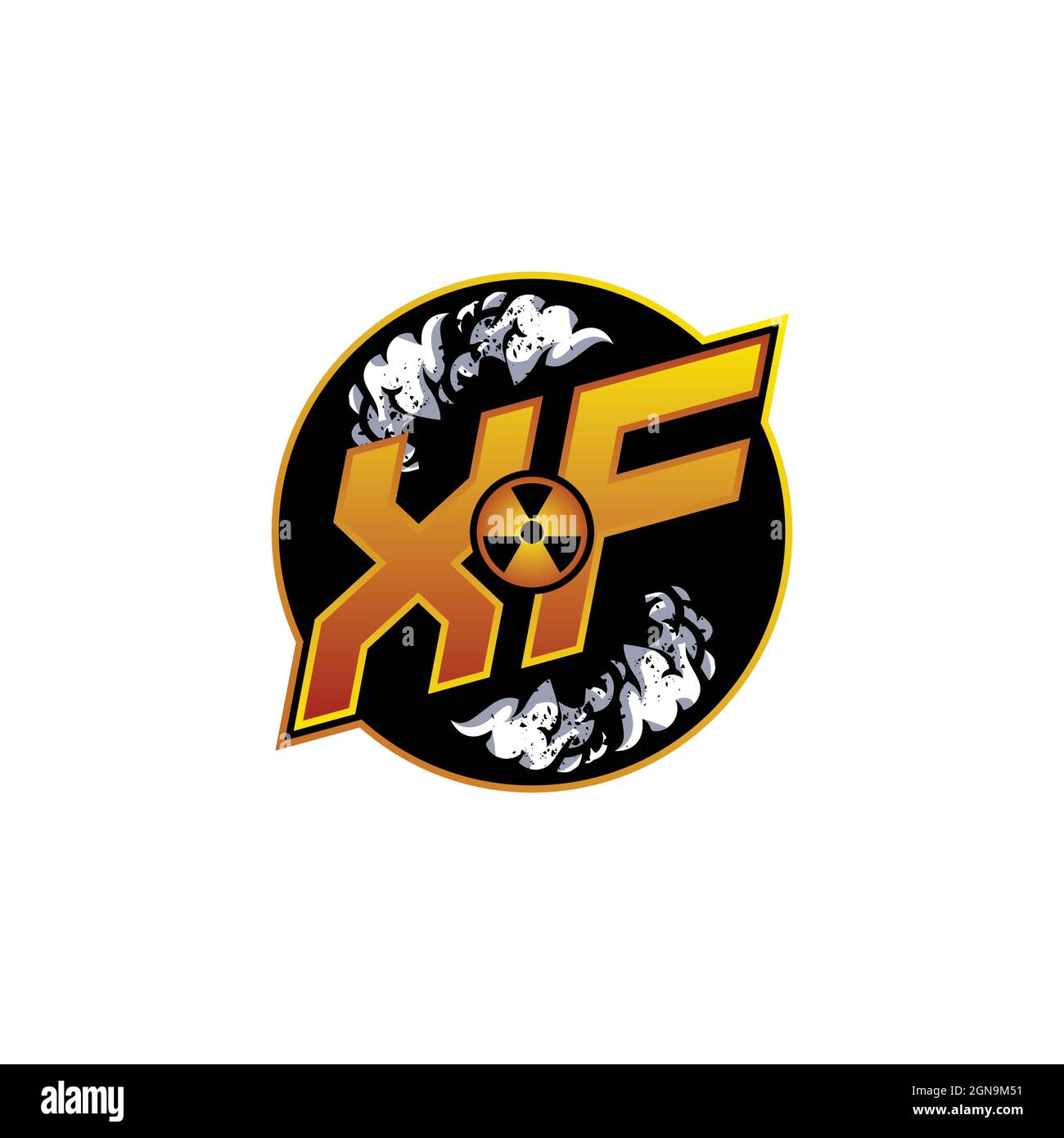 XF Logo Monogram Gaming with Gas Shape designs template vector icon ...