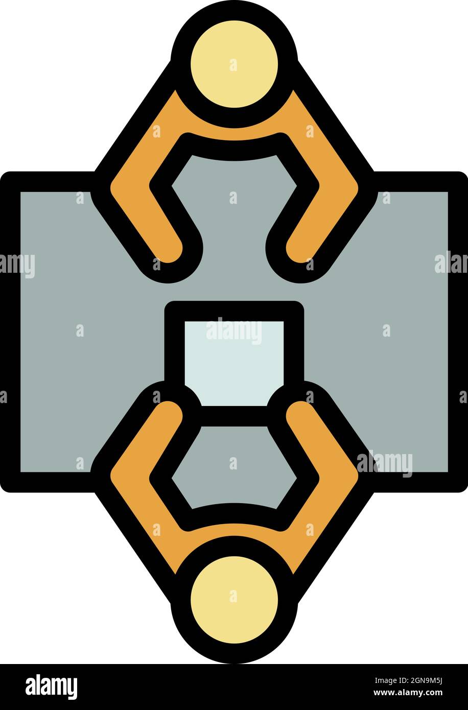 Customer talking icon. Outline customer talking vector icon color flat ...