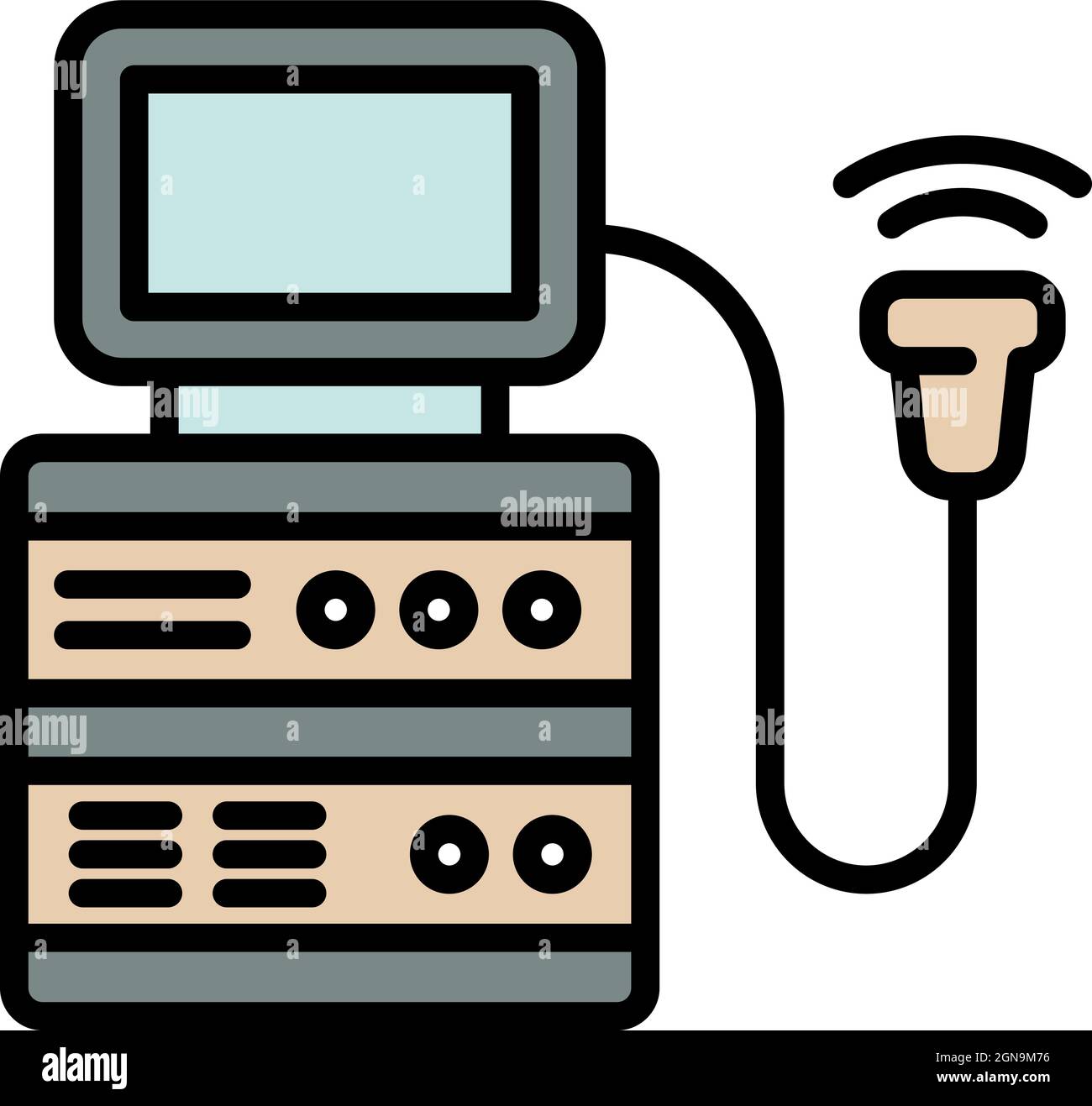 Ultrasound machine icon. Outline ultrasound machine vector icon color ...