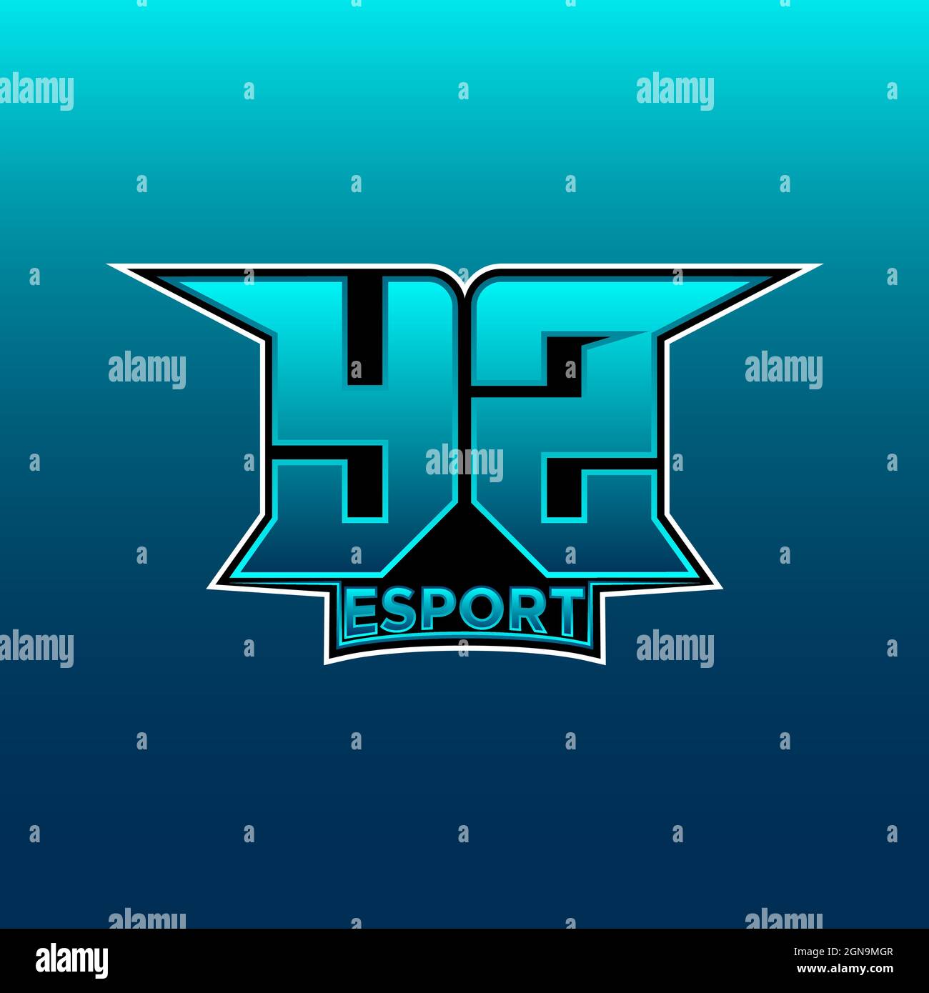 YZ Logo ESport Gaming Initial with Blue Light Color design vector template Stock Vector Image ...
