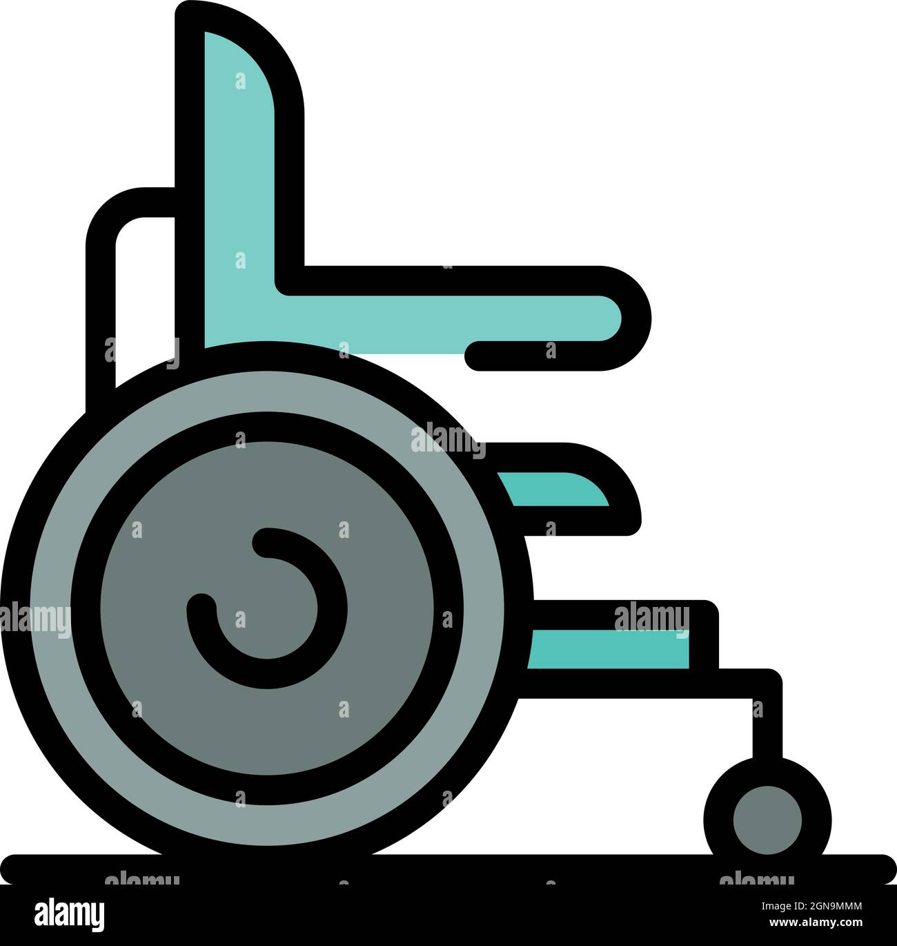 Modern wheelchair icon. Outline modern wheelchair vector icon color ...