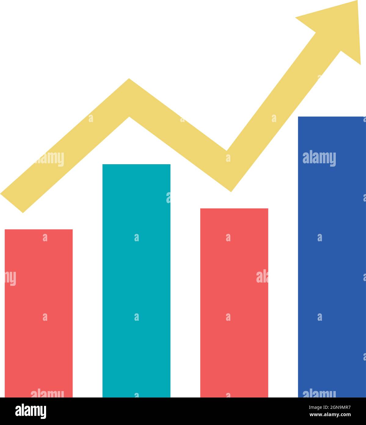 bar chart with ascending arrow Stock Vector Image & Art - Alamy