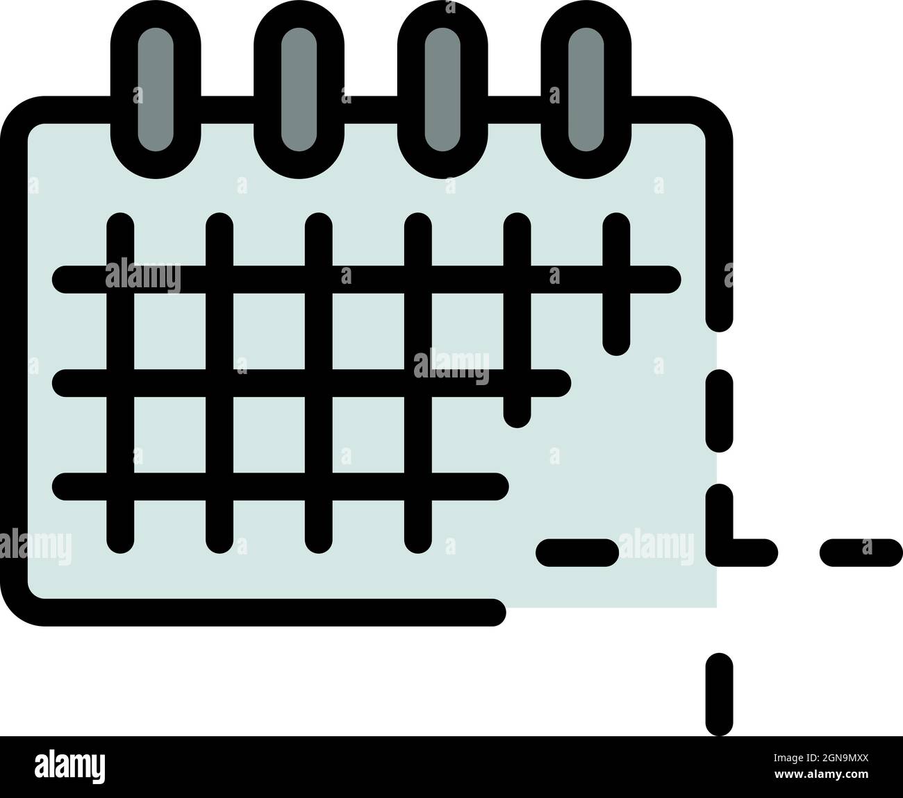 Task calendar icon. Outline task calendar vector icon color flat ...