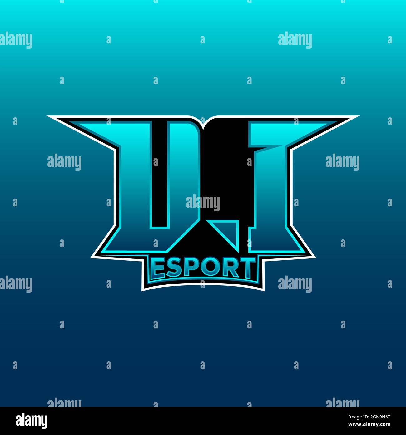 UI Logo ESport Gaming Initial with Blue Light Color design vector template Stock Vector Image ...