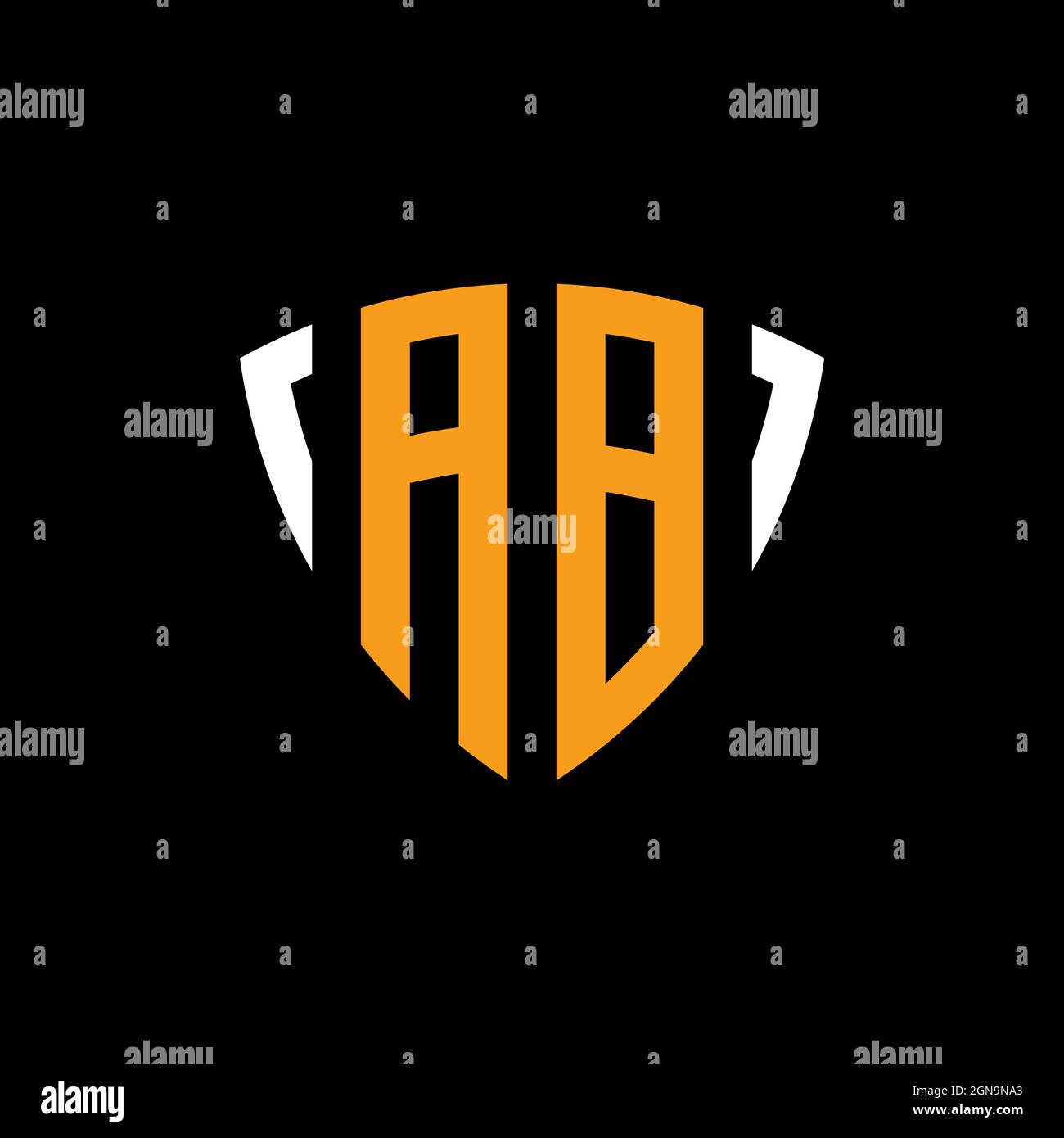 AB Monogram Logo Letter Headphone and Microphone shape style vector ...