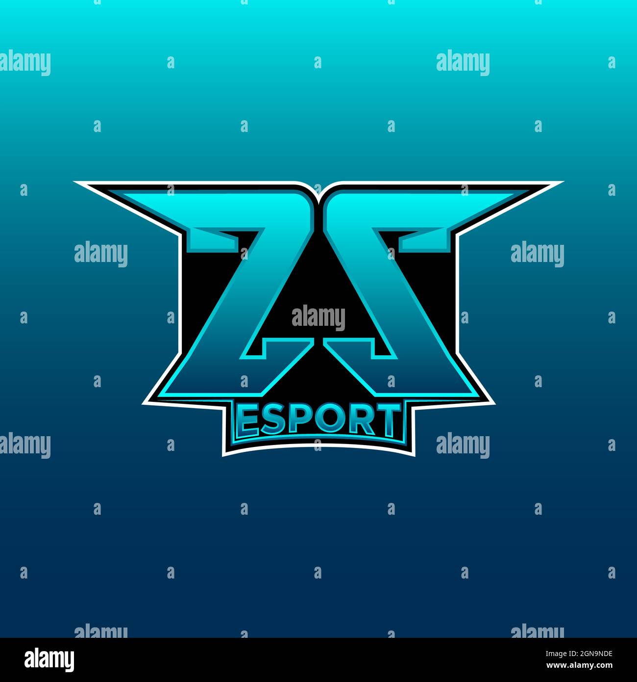 ZS Logo ESport Gaming Initial with Blue Light Color design vector template Stock Vector Image ...