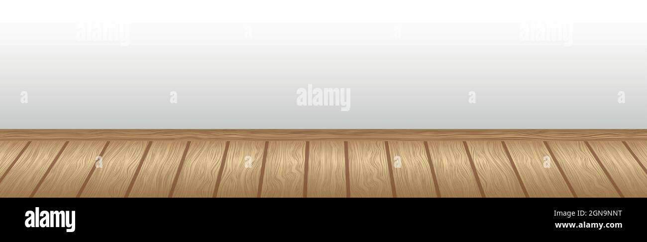 Realistic light wood floor and white wall, background for presentation ...