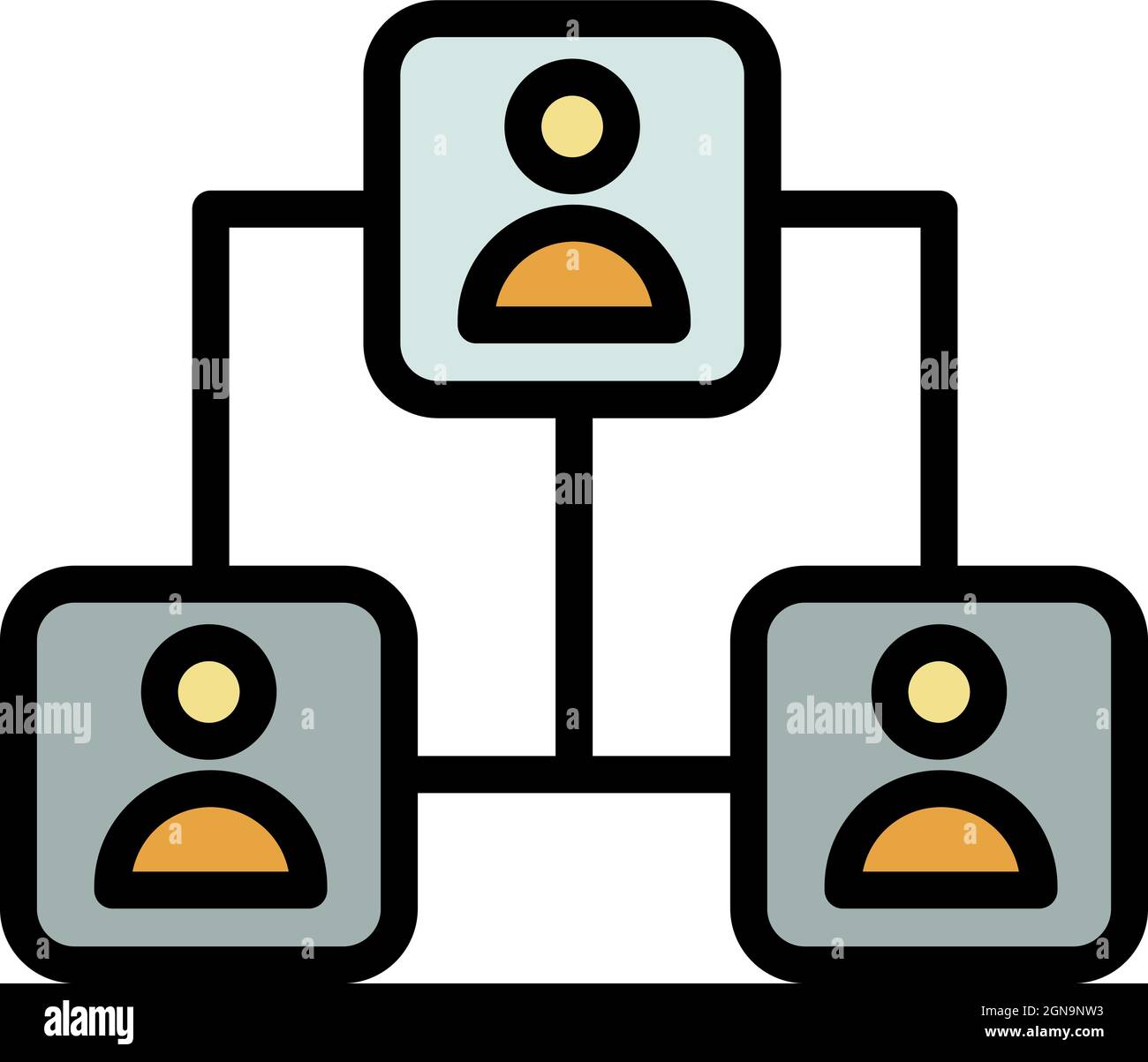 People network icon. Outline people network vector icon color flat ...