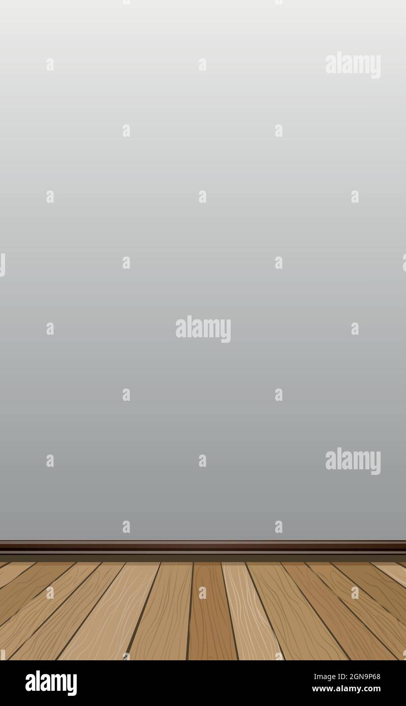 Realistic light wood floor and white wall, background for presentation ...